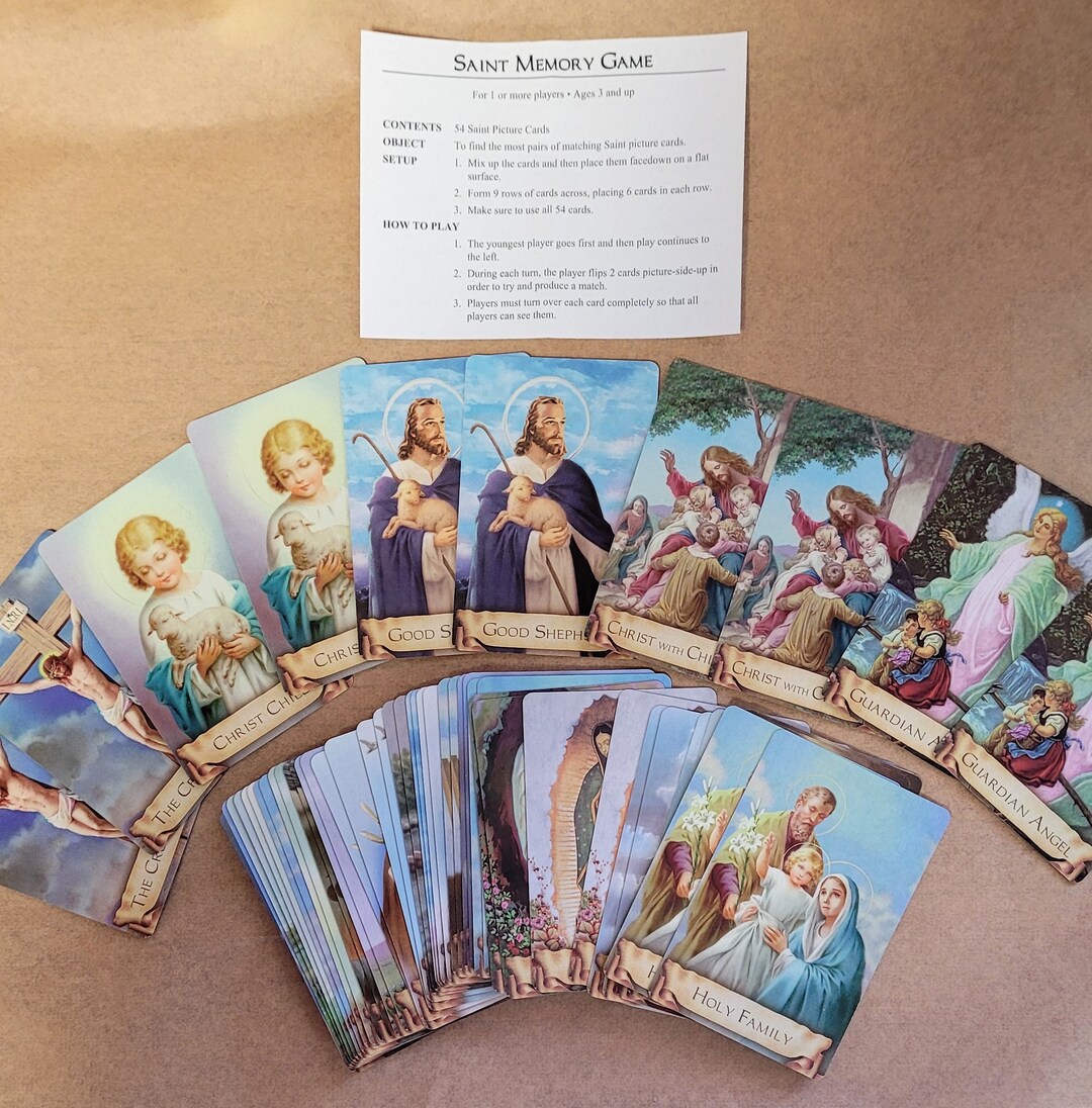 Catholic Saints Memory Card Game - Etsy