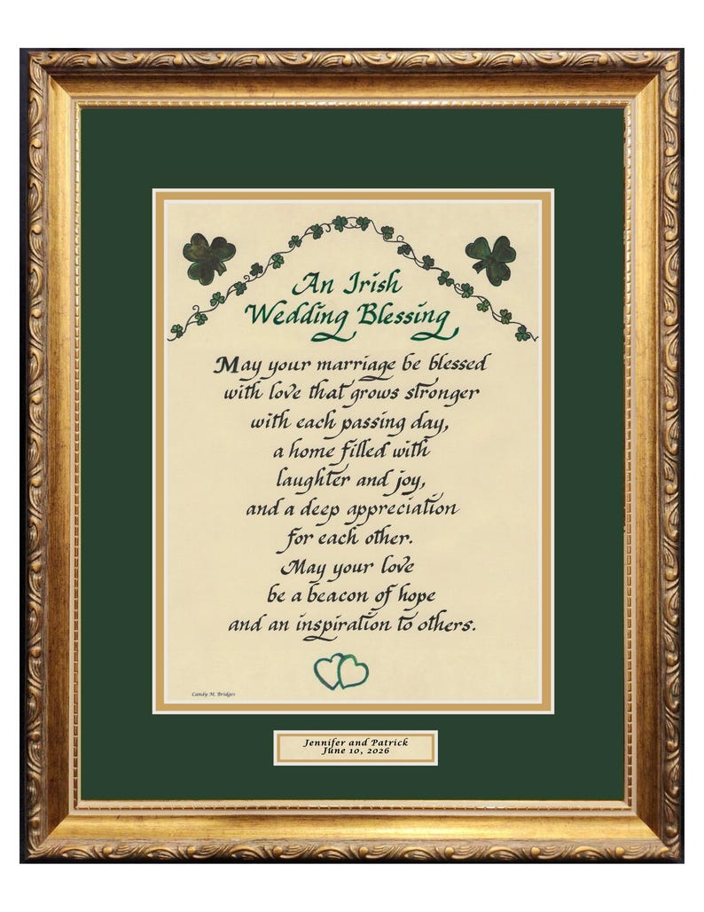 An Irish Marriage Blessing for Bride and Groom - Etsy