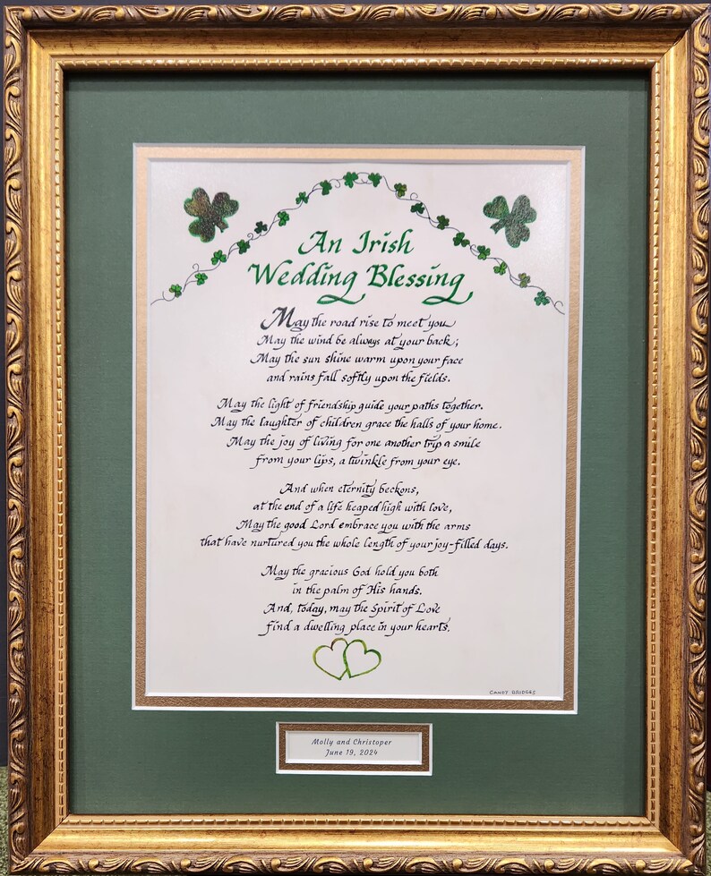 Irish Wedding Blessing Custom Framed Verse - Etsy