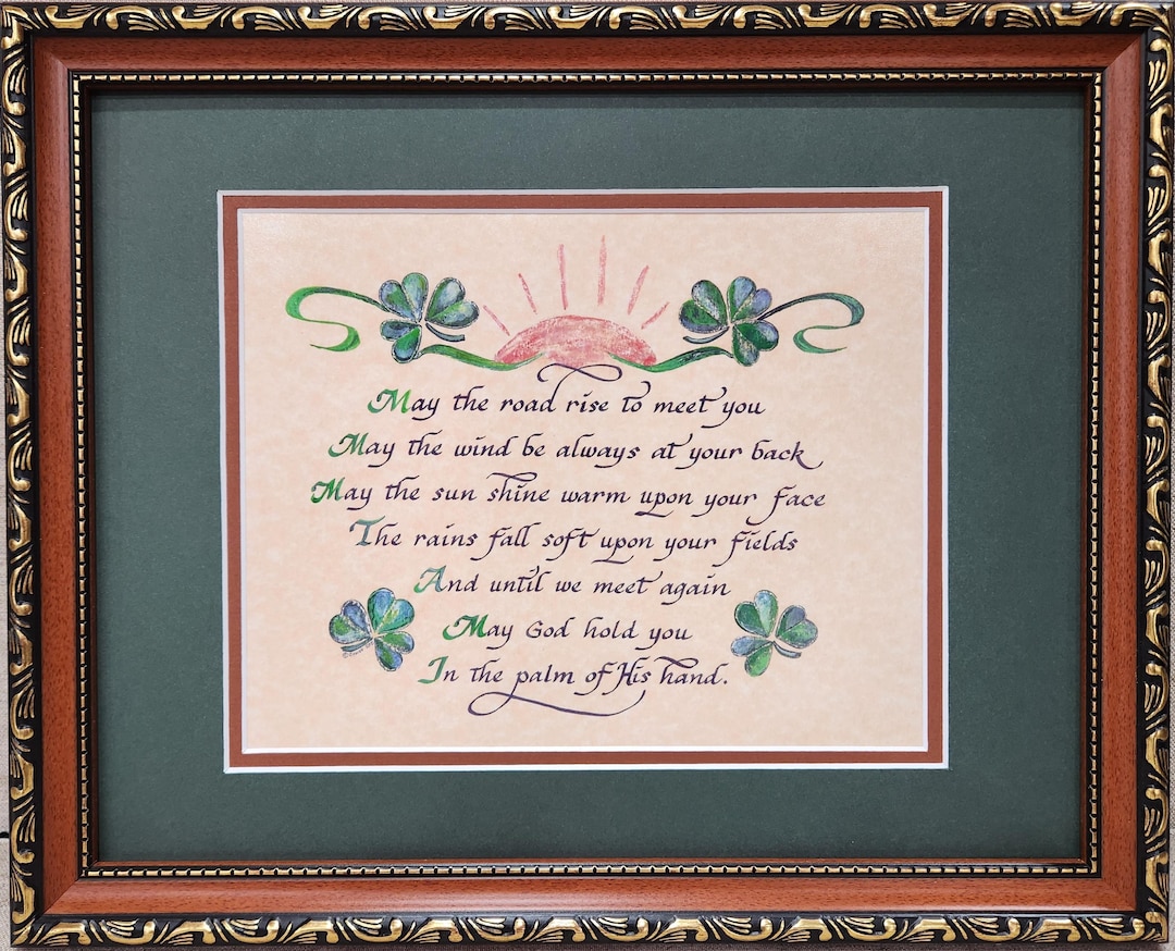 An Irish Blessing Poem Custom Framed and Matted May the Road Rise to ...