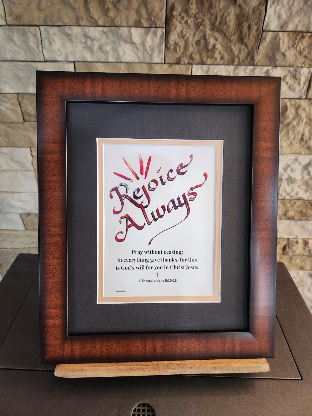 Rejoice Always, Pray Unceasingly Framed Scripture Verse in Calligraphy ...