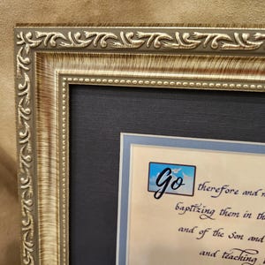 The Great Commission Matthew 28 19-20 Scripture Verse Framed and Matted ...