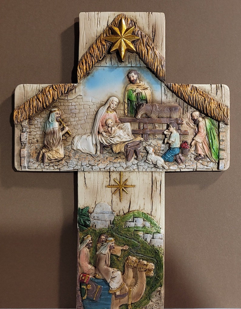Christmas Nativity Wall Cross - Etsy