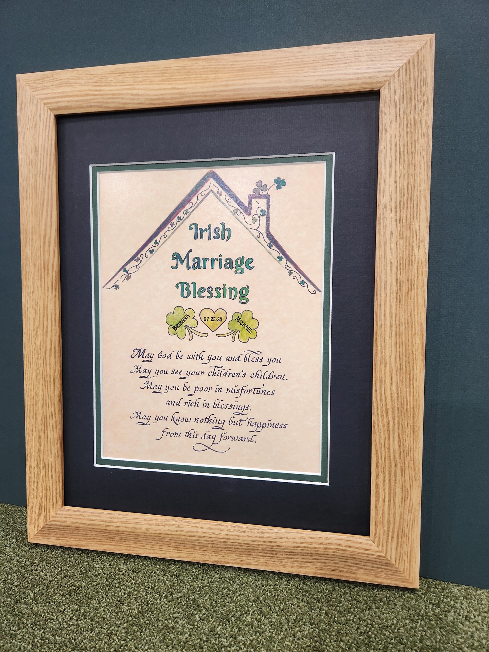 An Irish Marriage Blessing Custom Framed Personalized Picture. - Etsy