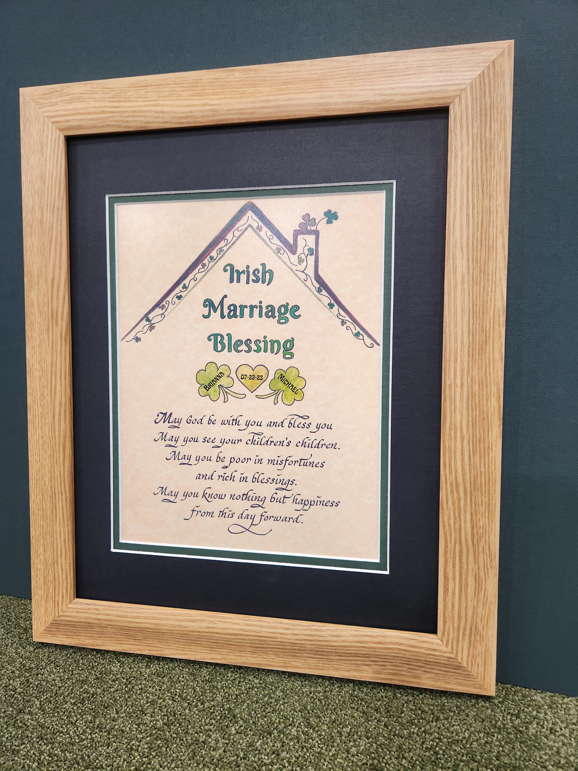 An Irish Marriage Blessing Custom Framed Personalized Picture. - Etsy
