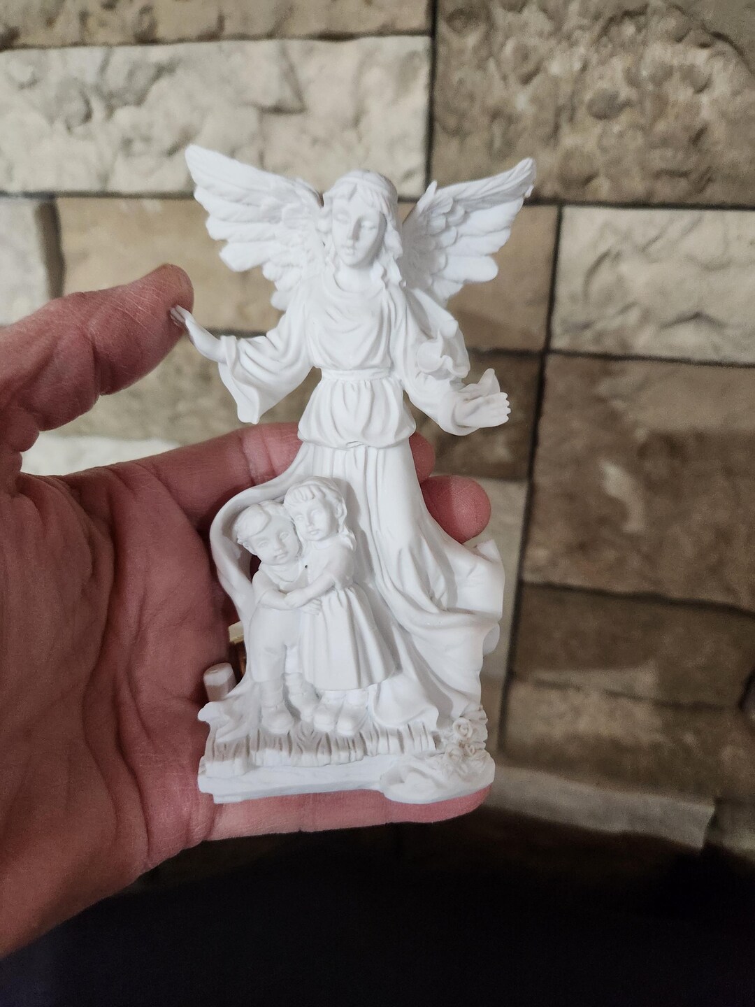 Miniature Guardian Angel Figurine - Etsy