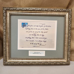 The Great Commission Matthew 28 19-20 Scripture Verse Framed and Matted ...