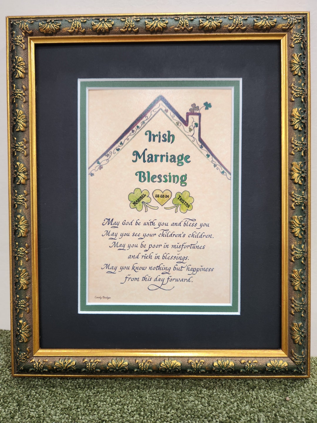 An Irish Marriage Blessing Custom Framed and Matted Personalized ...