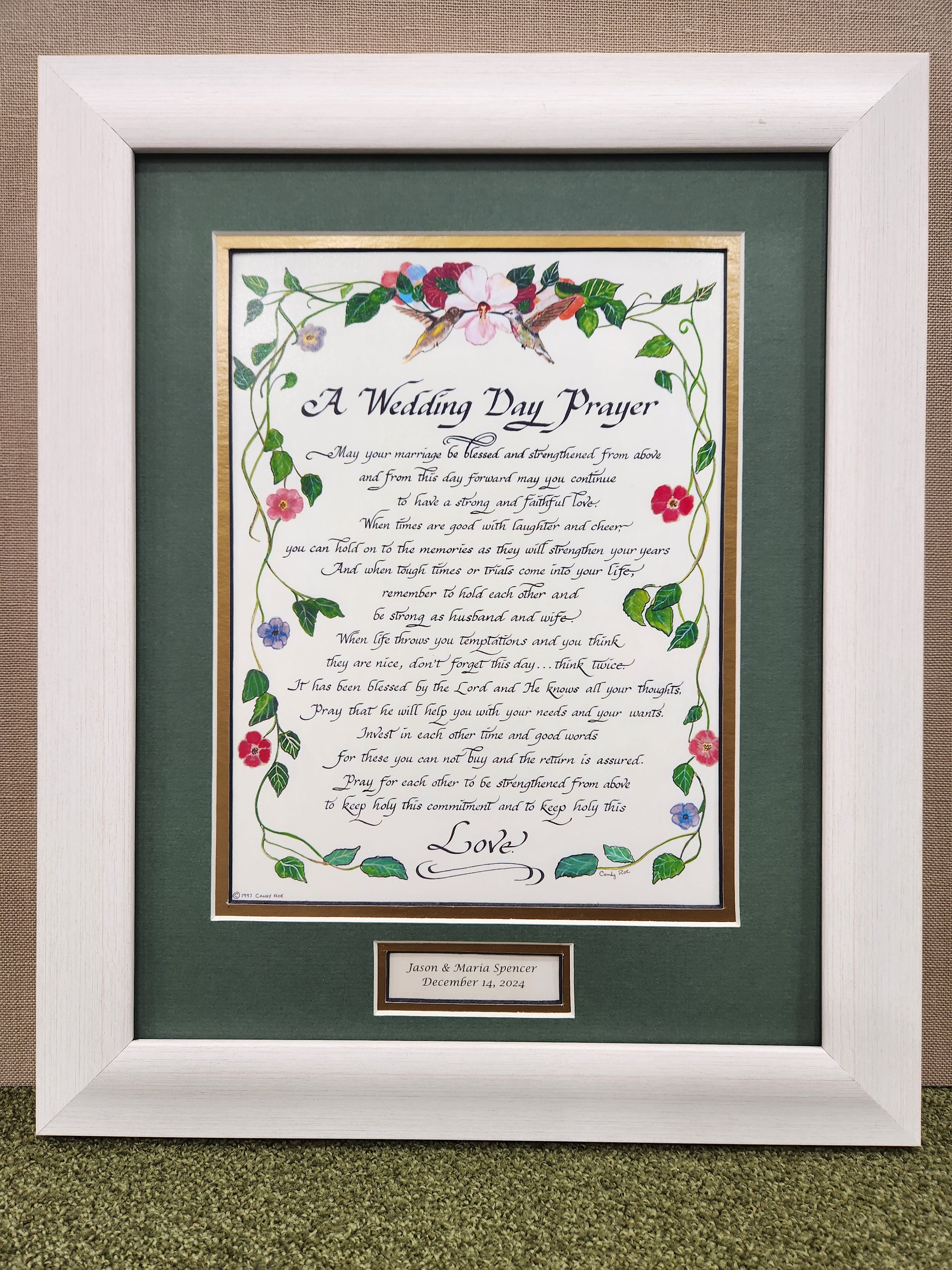 A Wedding Day Prayer Custom Framed Verse for Bride and Groom - Etsy