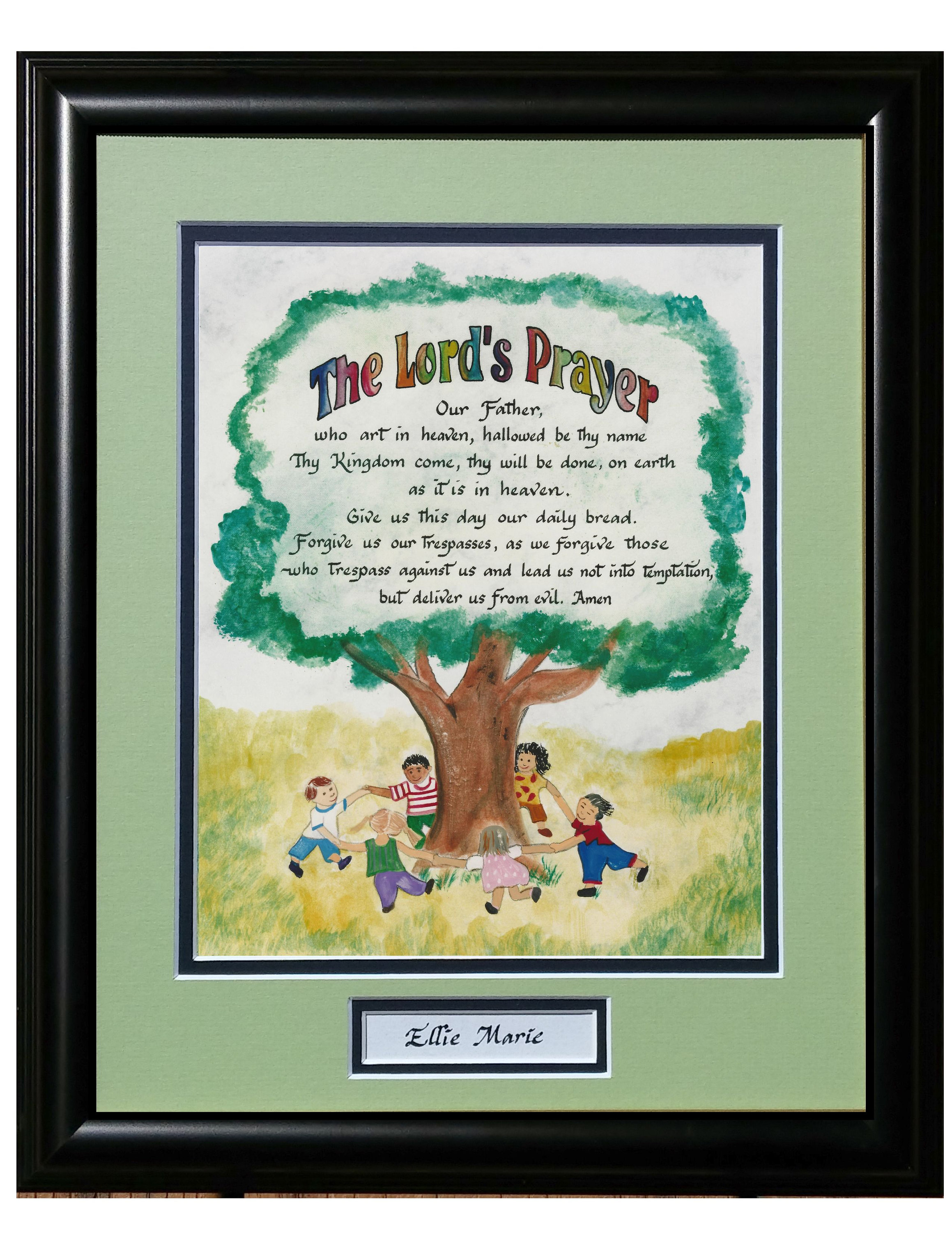 The Lords Prayer Framed Picture for Children Calligraphy and Art - Etsy