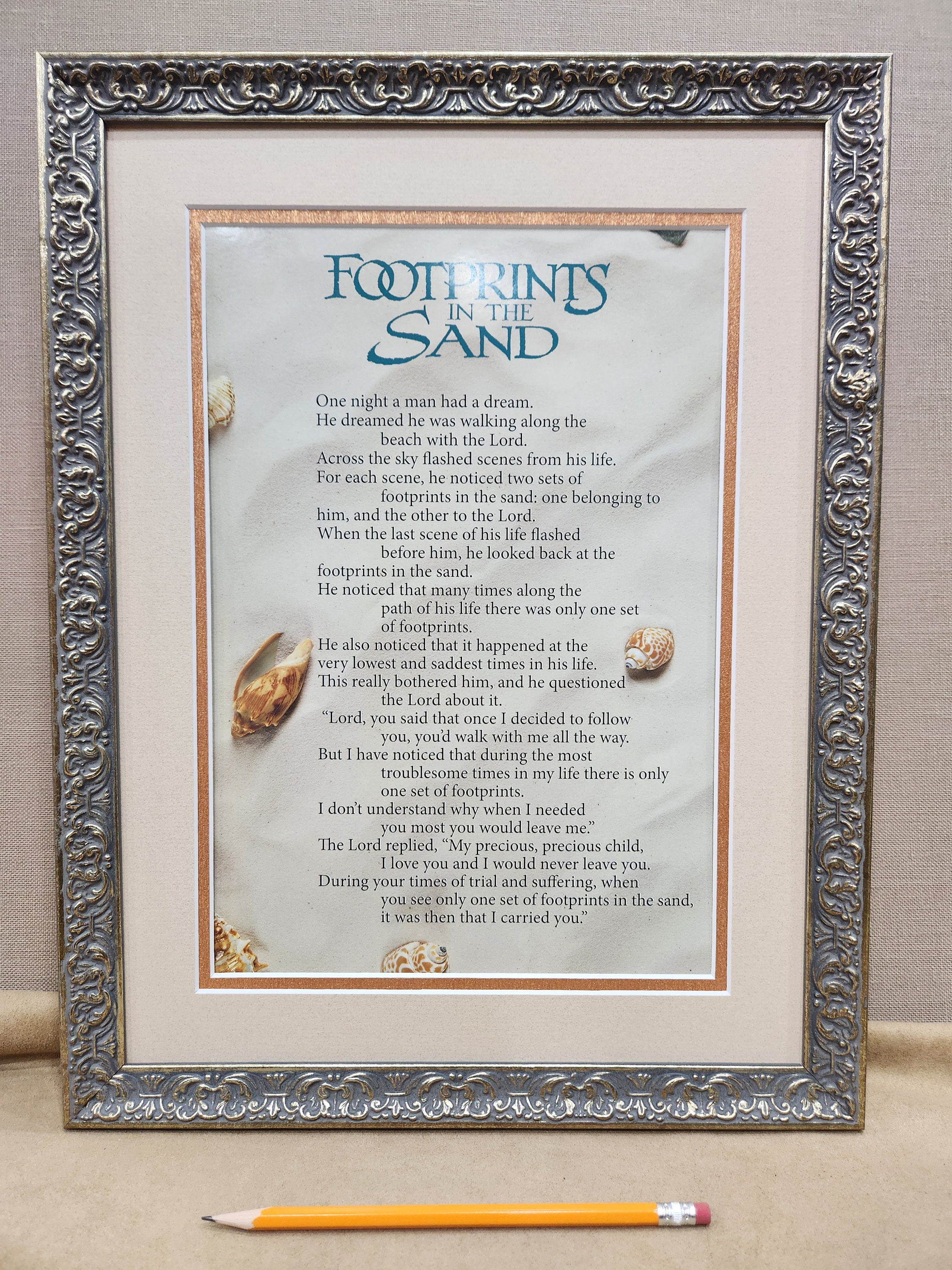 Footprints in the Sand Poem Custom Framed Picture - Etsy