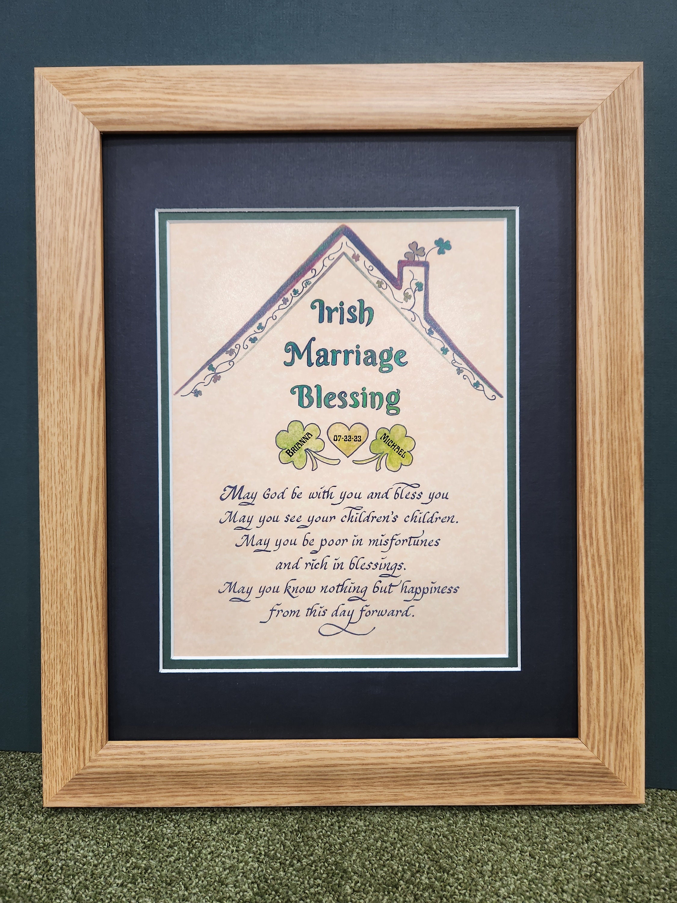 An Irish Marriage Blessing Custom Framed Personalized Picture. - Etsy