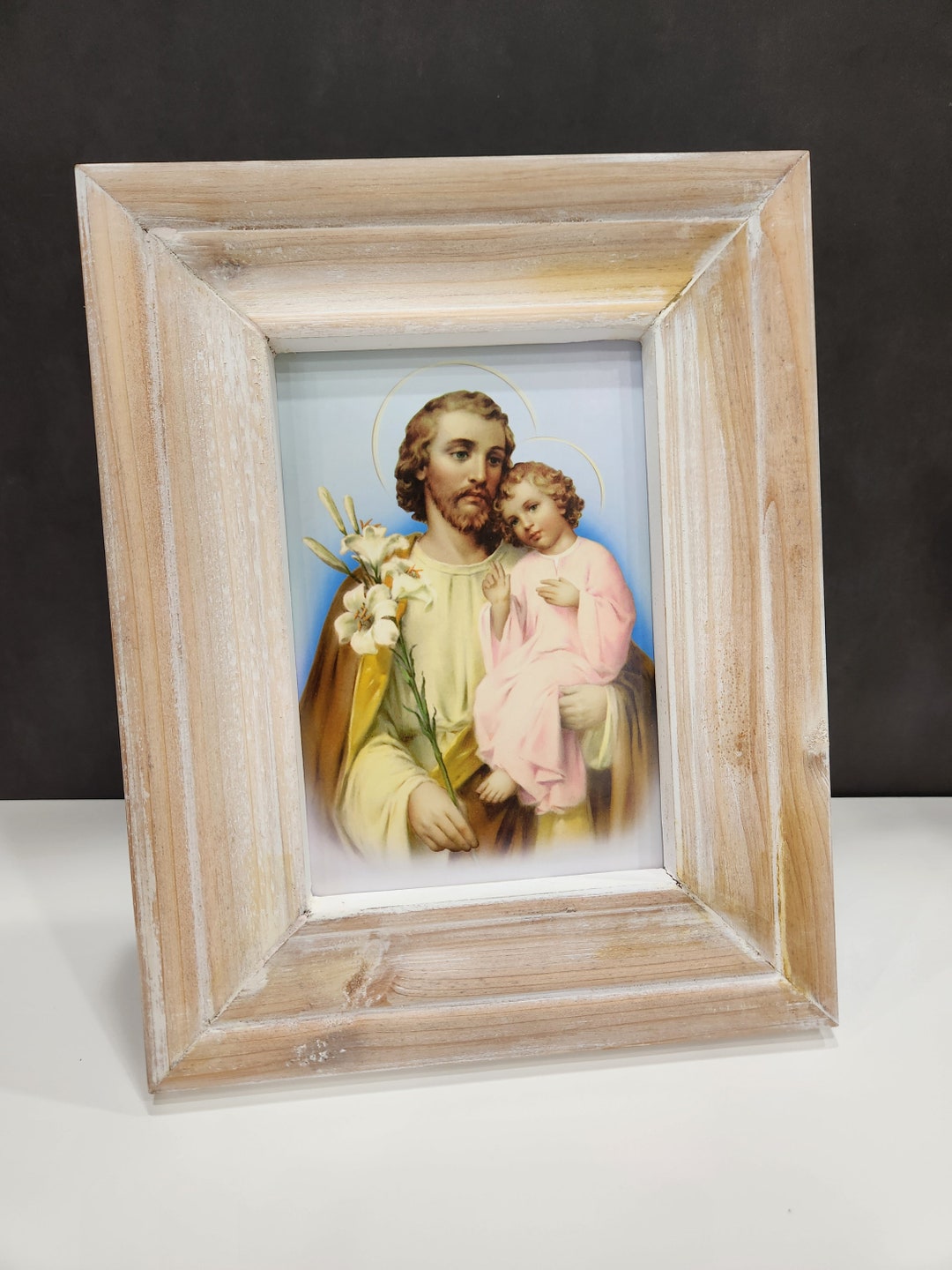 Saint Joseph With the Child Jesus Small, Framed Desktop or Wall Art ...