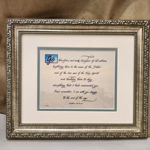 The Great Commission Matthew 28 19-20 Scripture Verse Framed and Matted ...