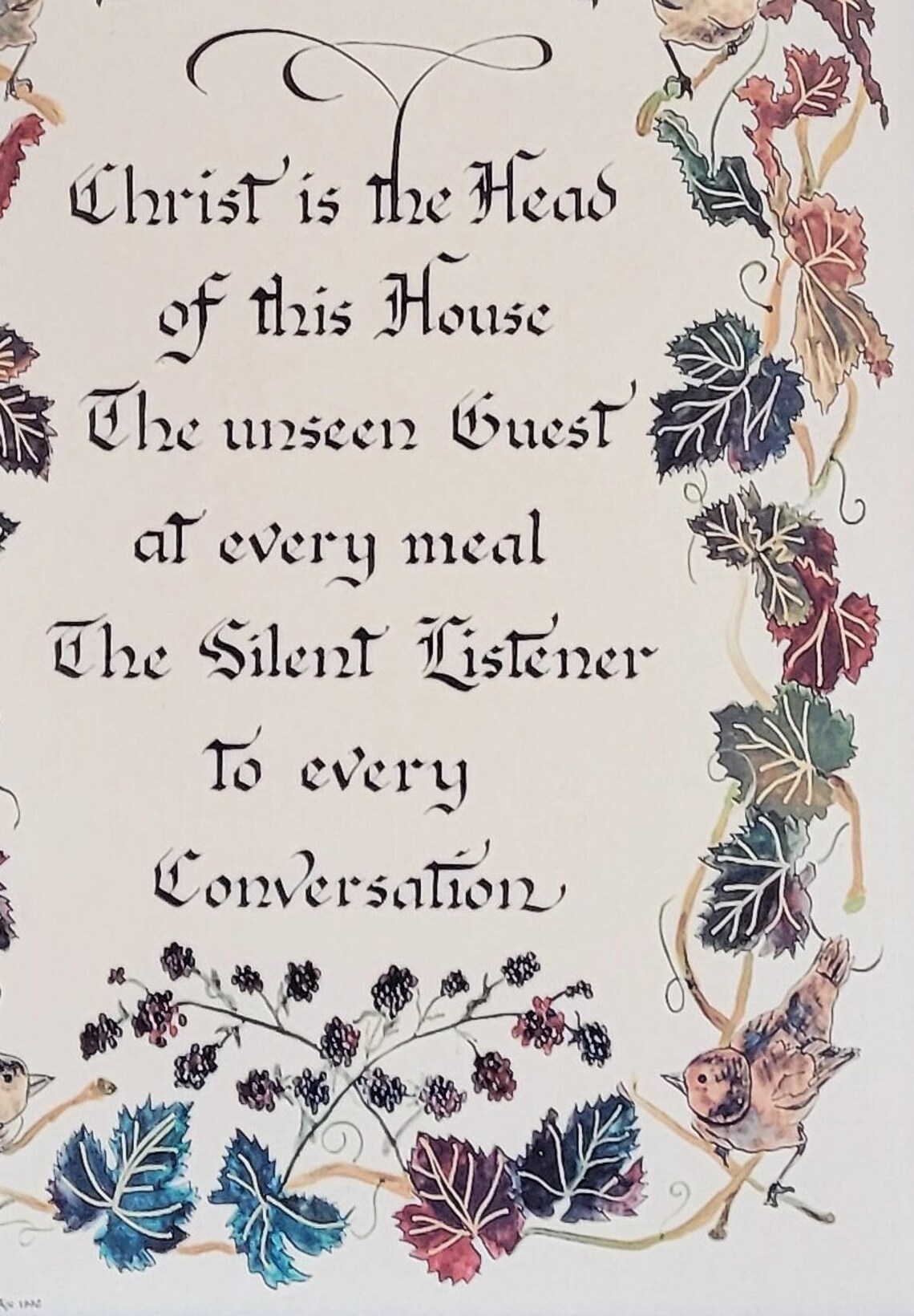 Christ is the Head of This House. the Unseen Guest at Every Meal the ...