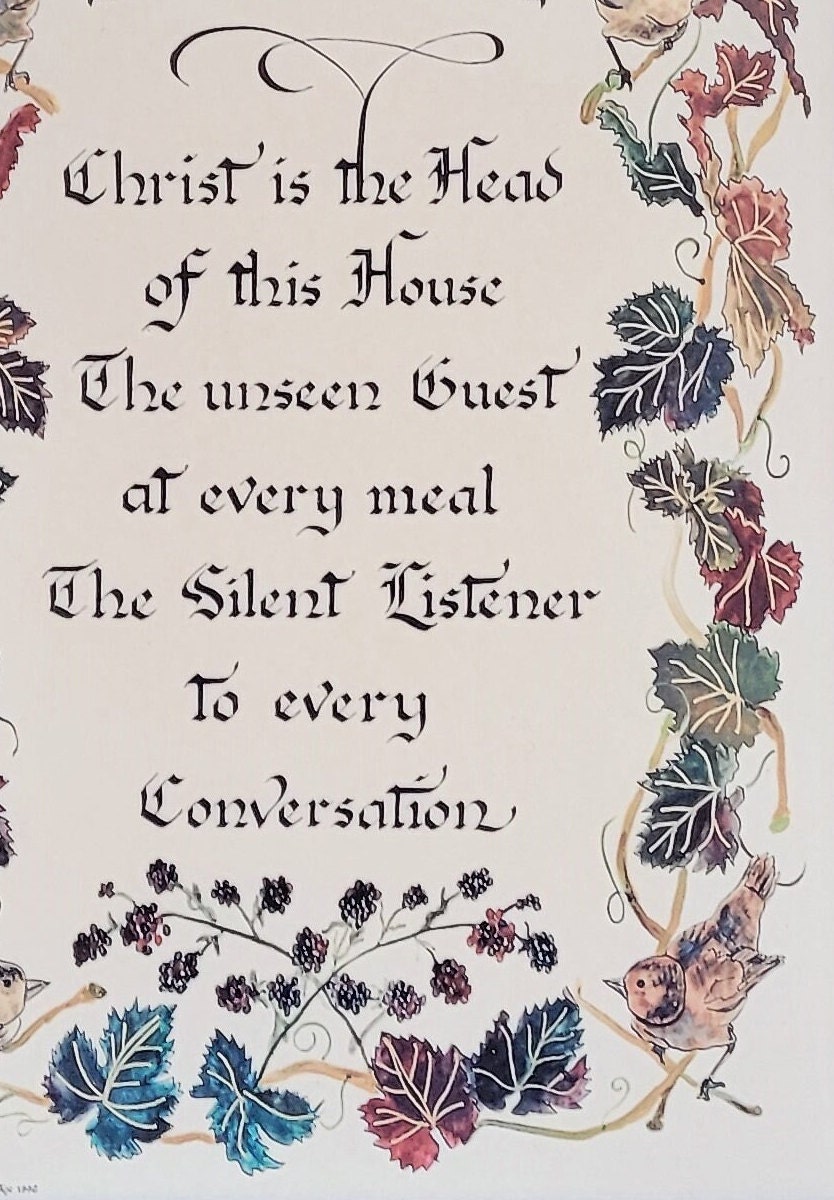 Christ is the Head of This House. the Unseen Guest at Every Meal the ...