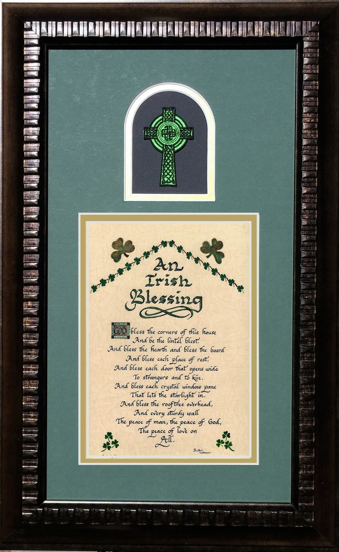 Irish Blessing Verse With Celtic Cross Framed Calligraphy Picture - Etsy
