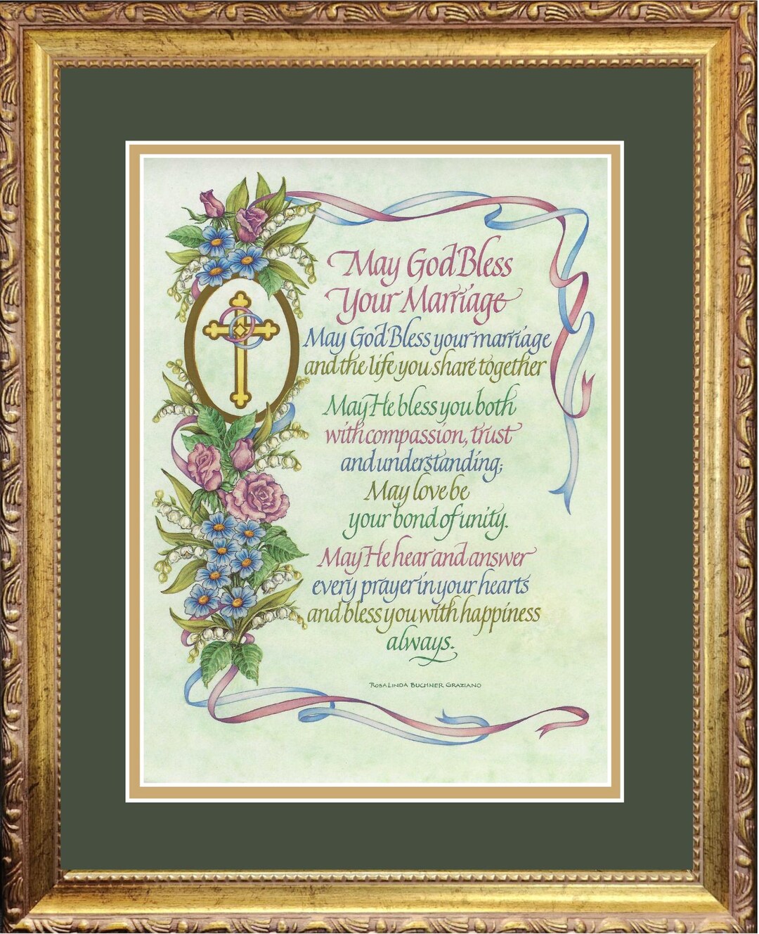 Marriage Wedding Prayer Blessing for Bride and Groom Personalized ...