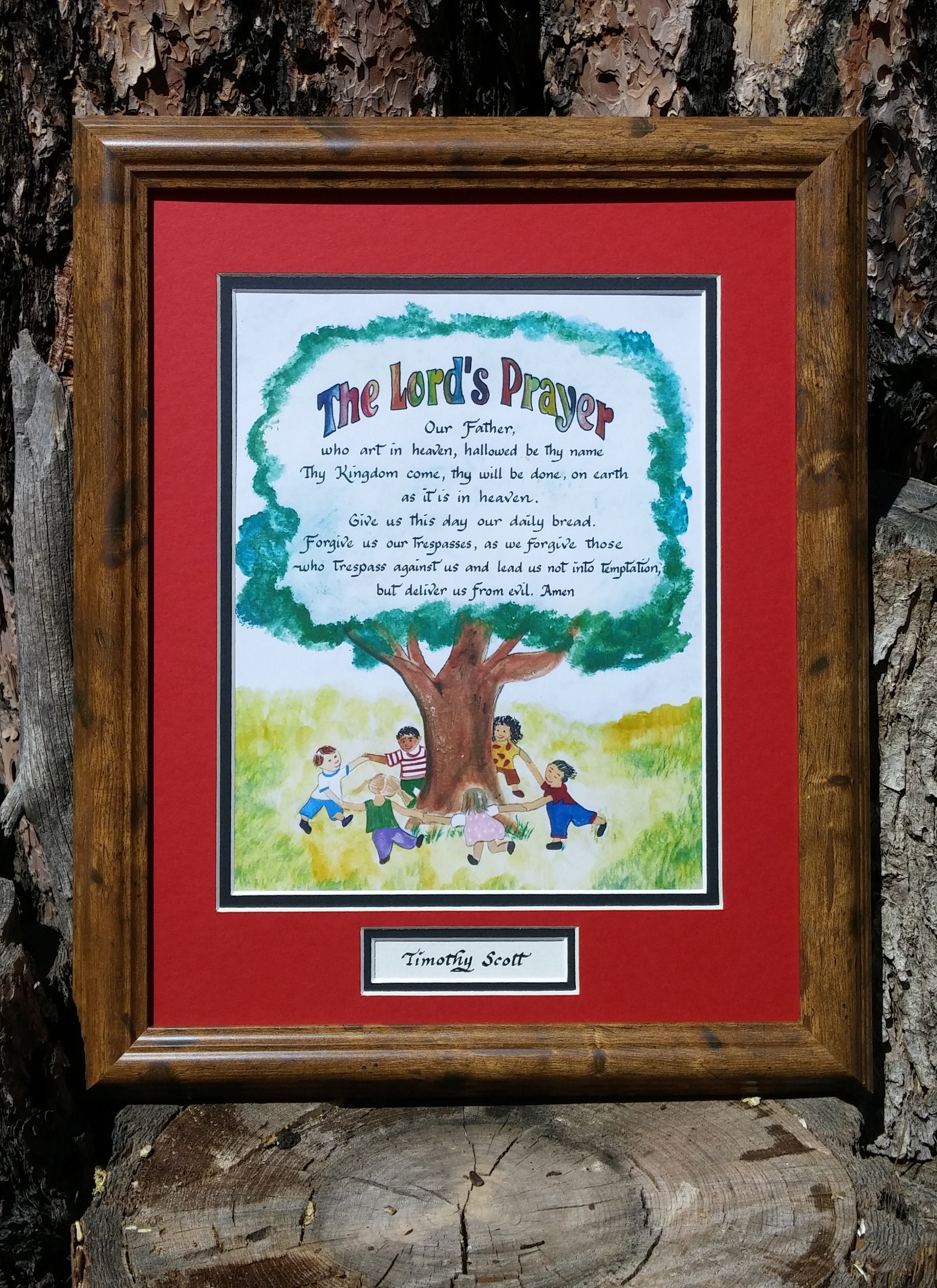 The Lords Prayer Framed Picture for Children Calligraphy and Art - Etsy