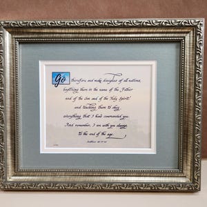 The Great Commission Matthew 28 19-20 Scripture Verse Framed and Matted ...