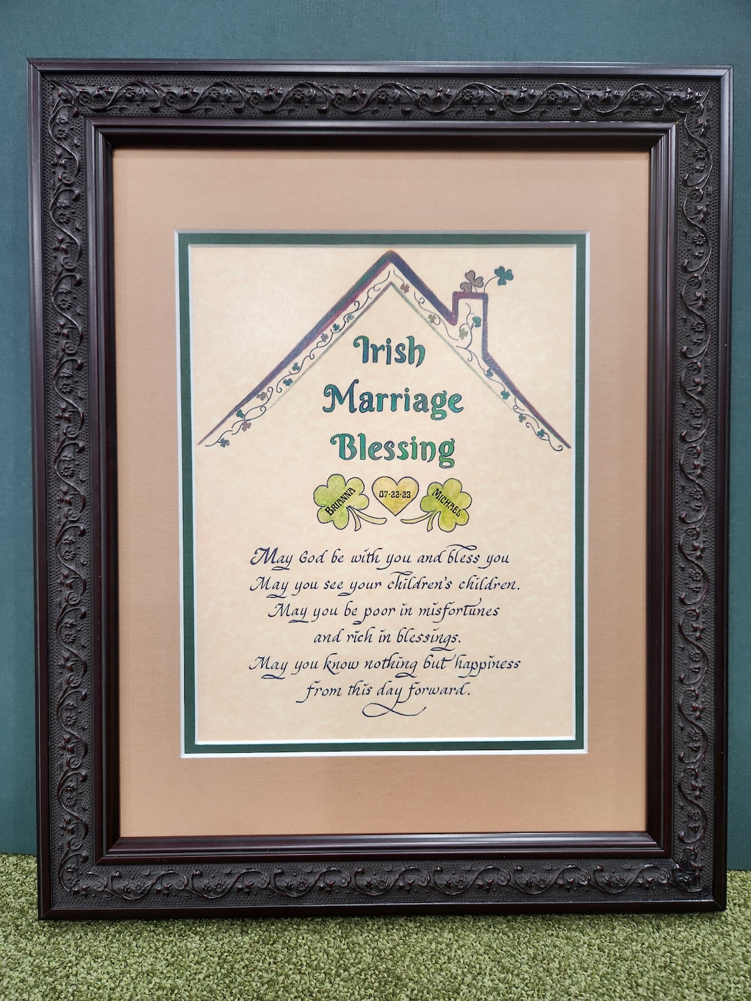 An Irish Marriage Blessing Custom Framed Personalized Picture. - Etsy