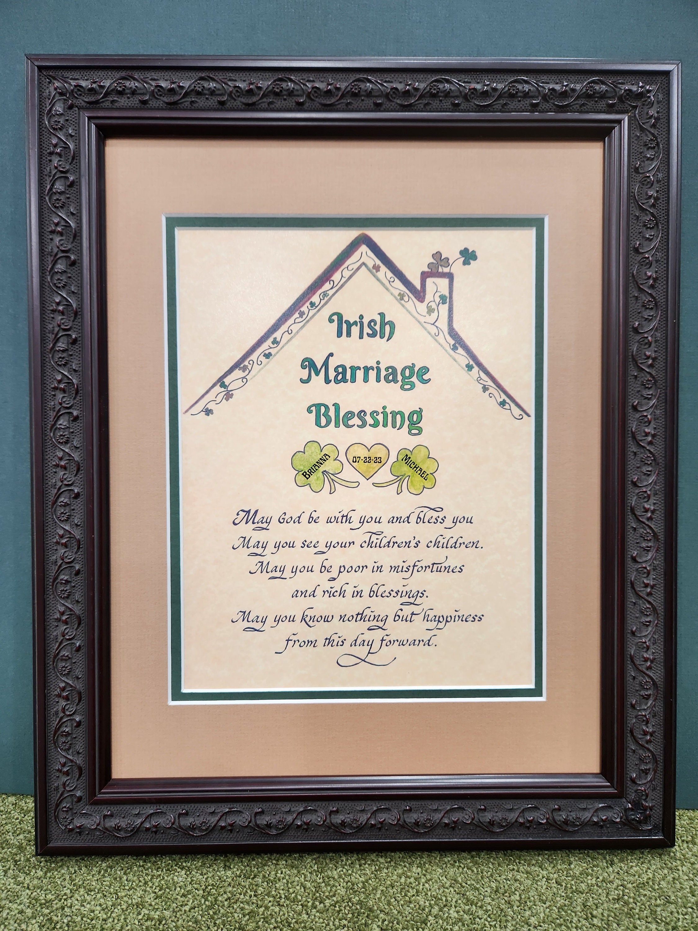 An Irish Marriage Blessing Custom Framed Personalized Picture. - Etsy