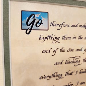 The Great Commission Matthew 28 19-20 Scripture Verse Framed and Matted ...