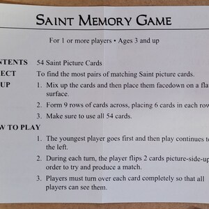 Catholic Saints Memory Card Game - Etsy