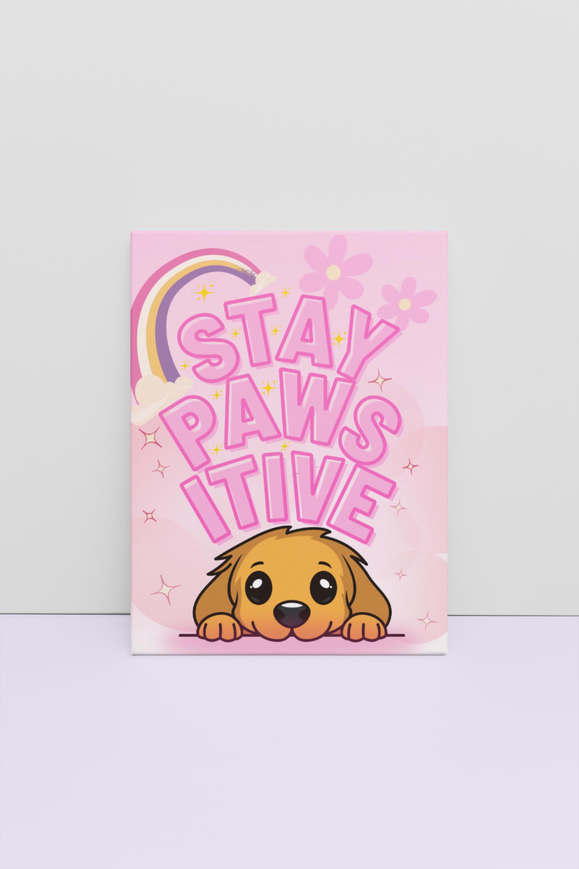 Stay Pawsitive Classroom Poster | Printable Dog Motivational Wall Art ...