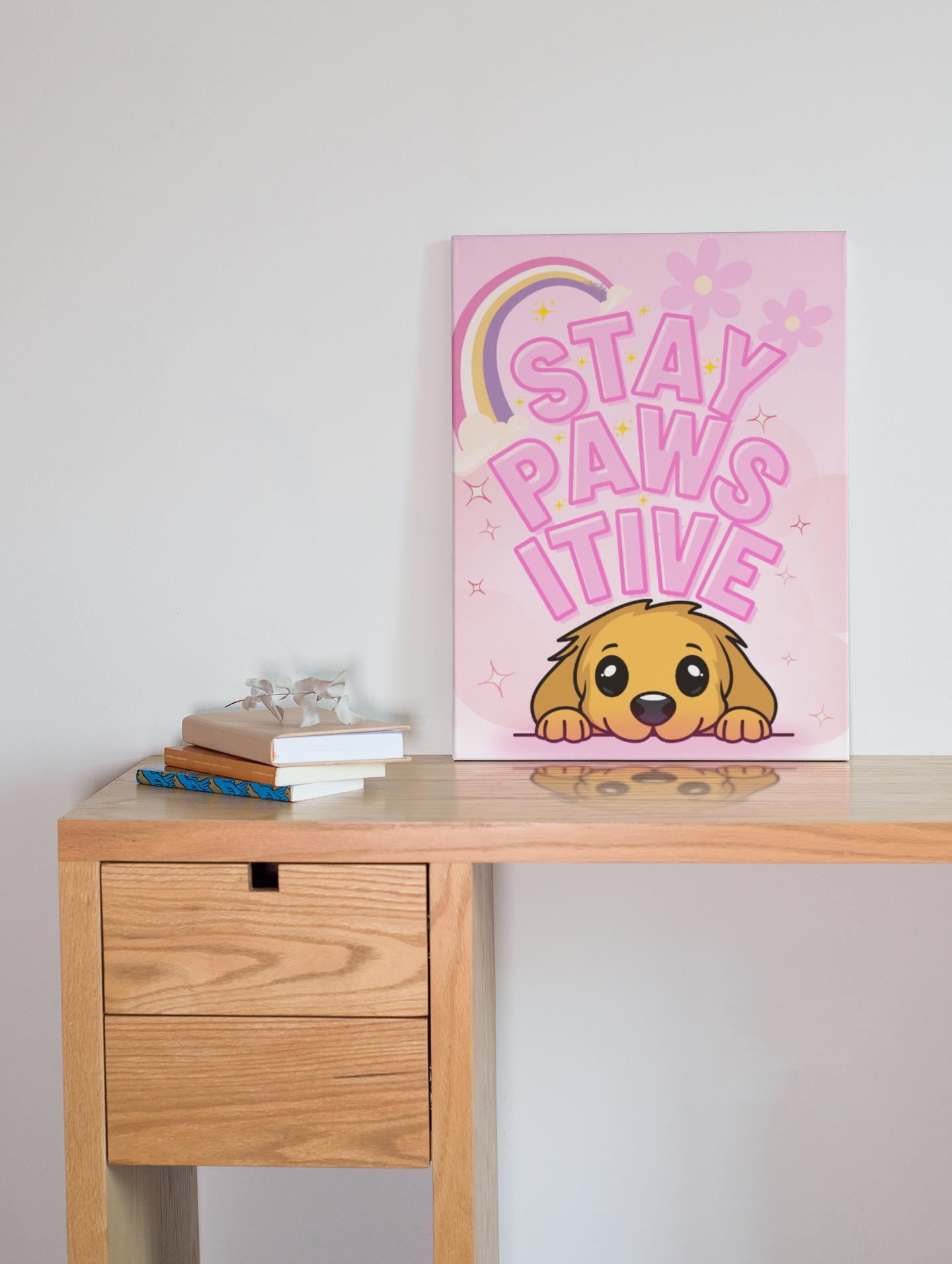 Stay Pawsitive Classroom Poster | Printable Dog Motivational Wall Art ...
