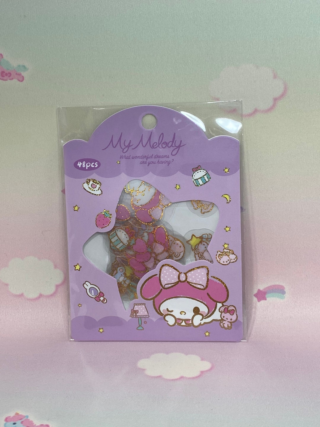 My Melody Sticker Flakes With Gold/glitter Accents - Etsy