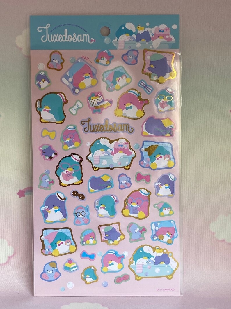 Tuxedo Sam Sticker Sheet With Gold Accents - Etsy