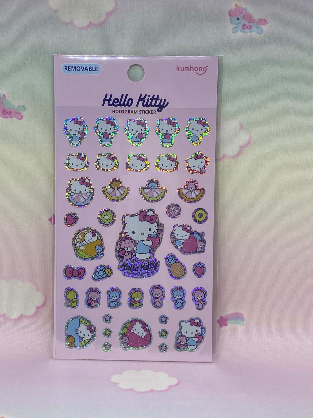 Hello Kitty Holographic Sticker Sheet - Etsy