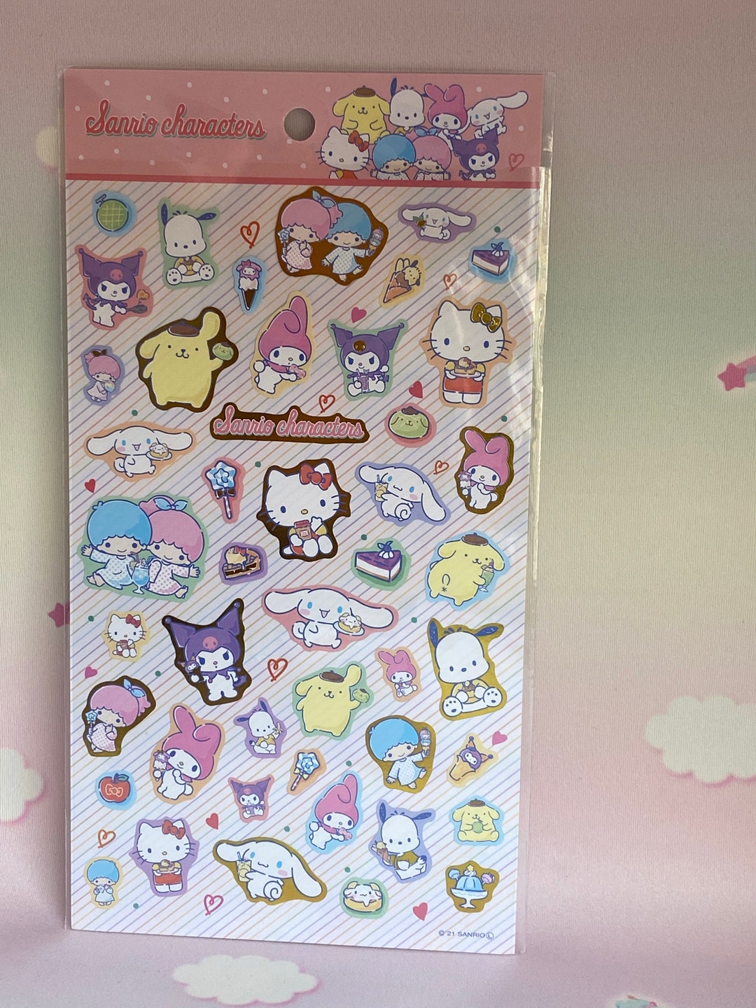 Sanrio Characters Sticker Sheet With Gold Accents - Etsy