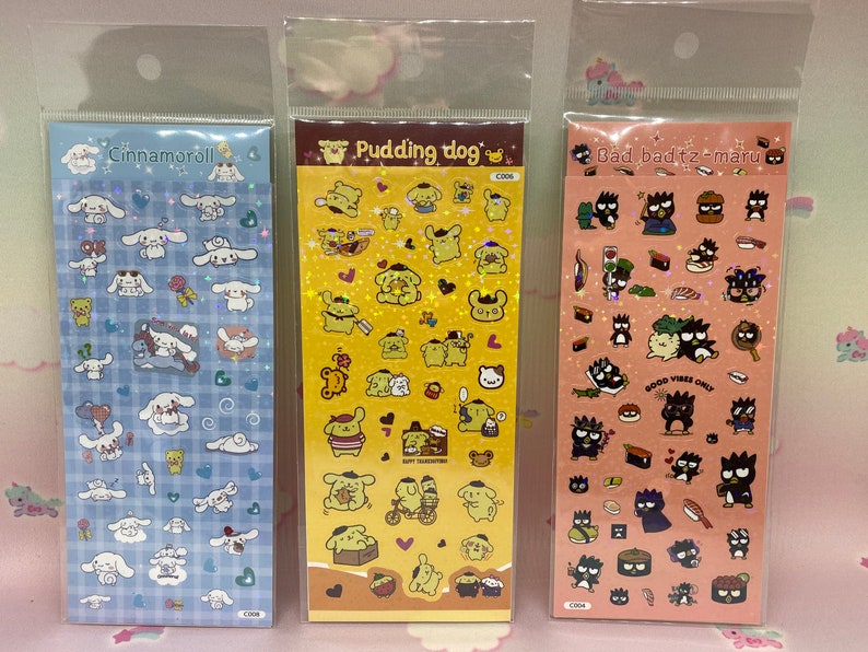 Sanrio Characters Cinnamoroll Pompompurin Badtz-mary Glitter - Etsy