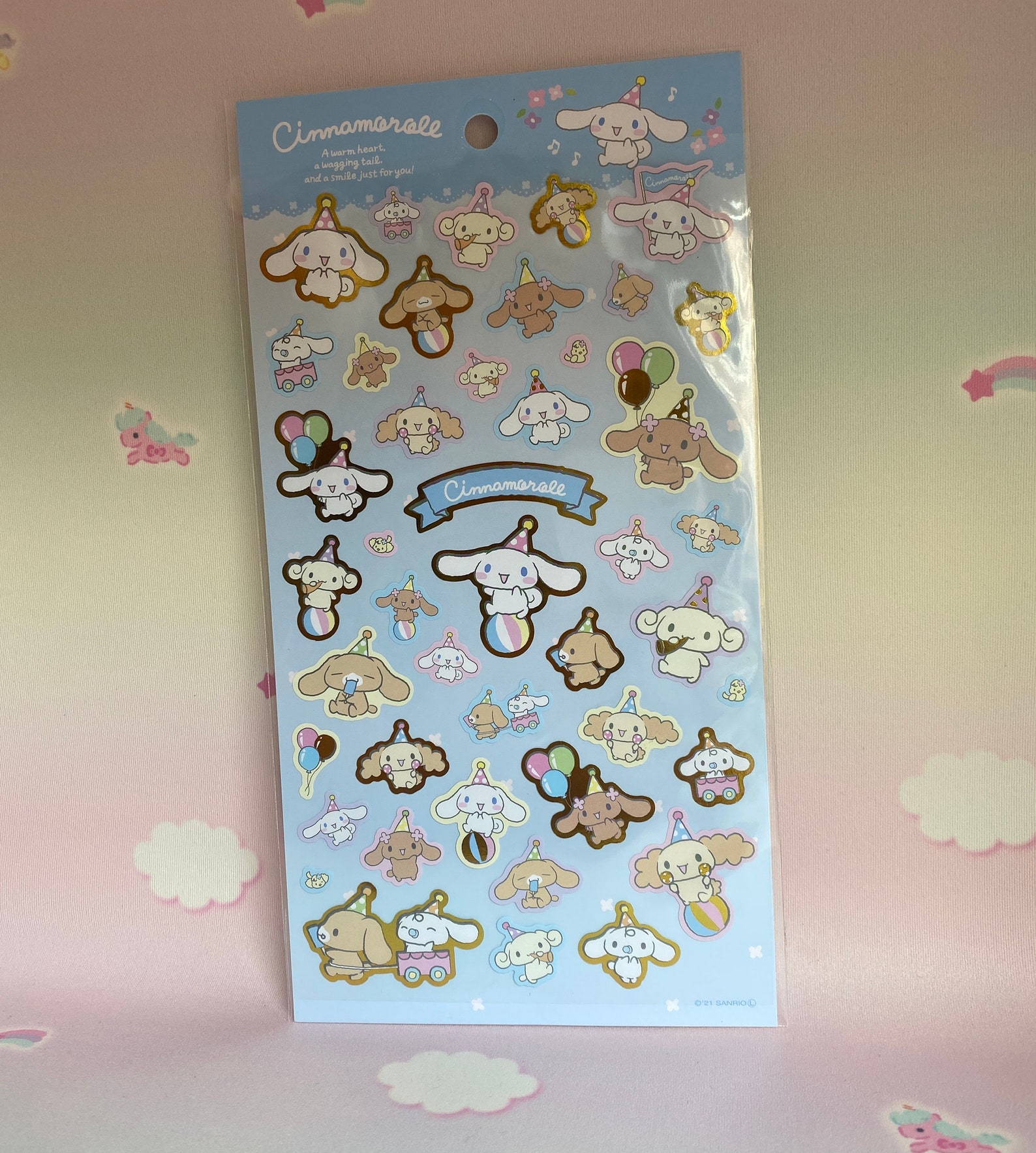 Cinnamoroll Sticker Sheet With Gold Accents - Etsy