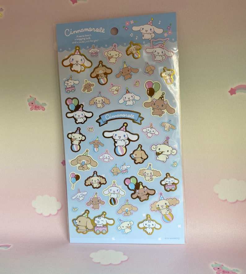 Cinnamoroll Sticker Sheet With Gold Accents - Etsy