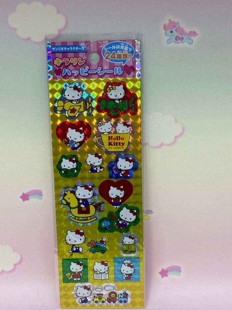Hello Kitty Characters Holographic Seal Sticker Sheet - Etsy