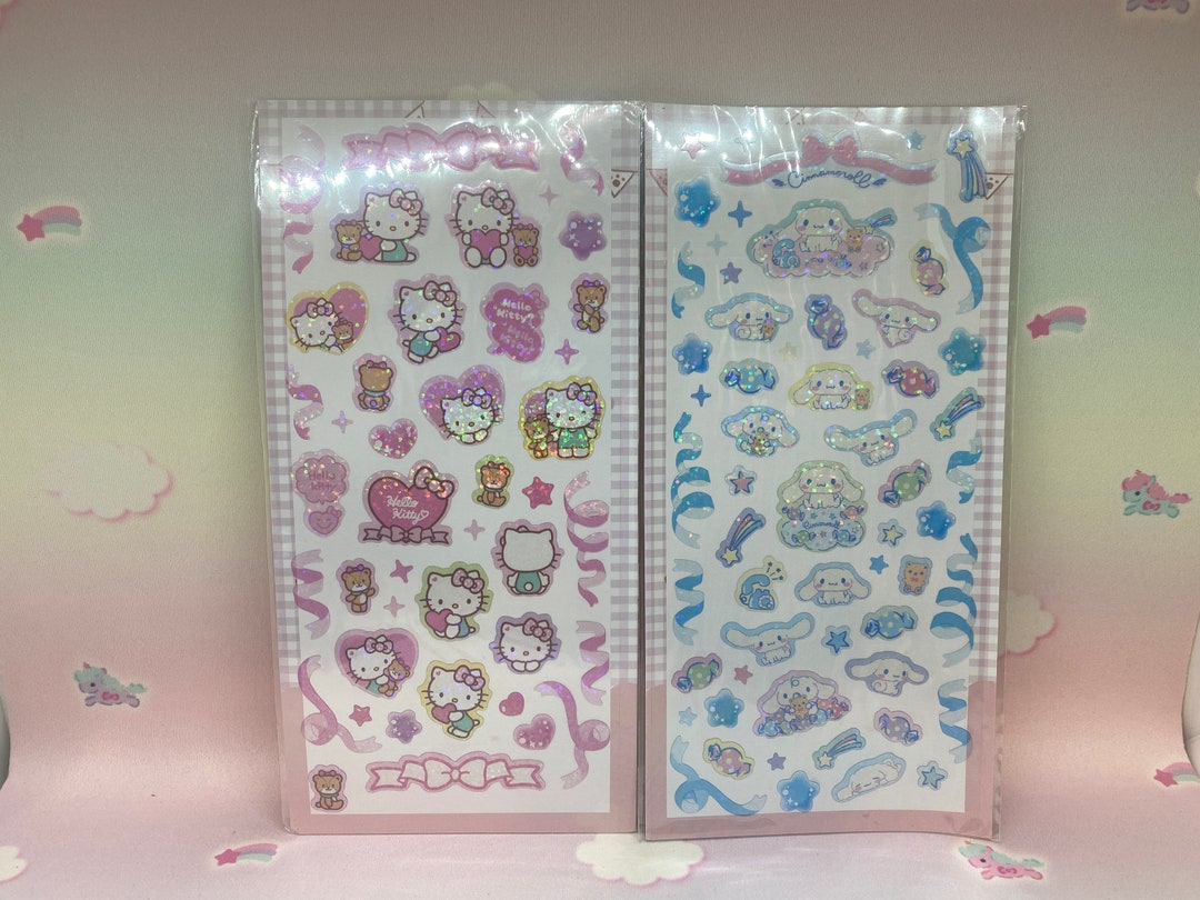 Hello Kitty and Cinnamoroll Sticker Sheet W/glitter Accents (pick One ...