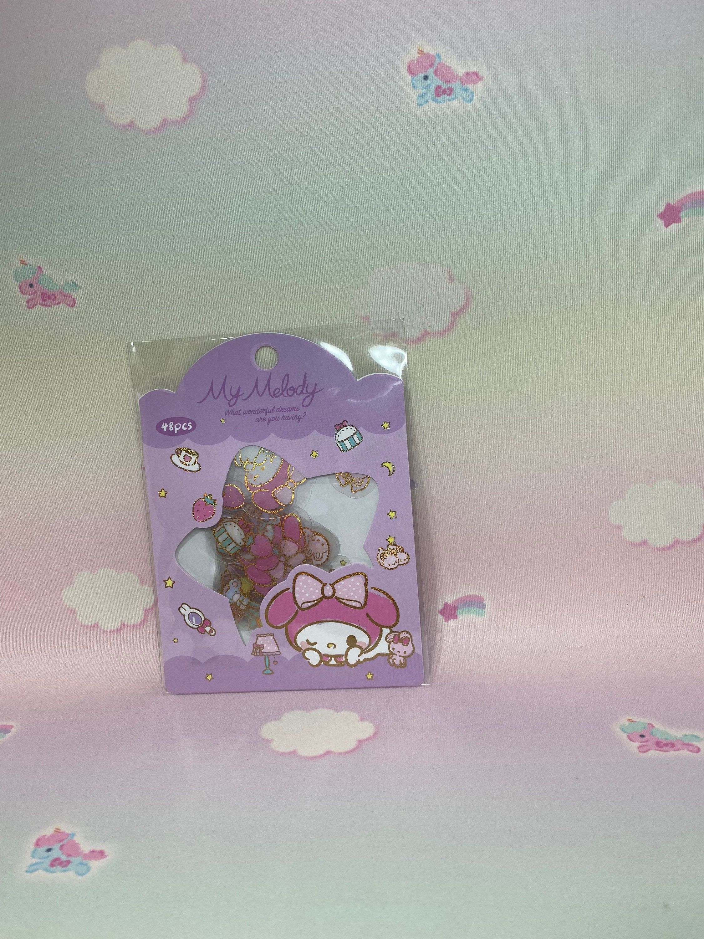 My Melody Sticker Flakes With Gold/glitter Accents | Etsy