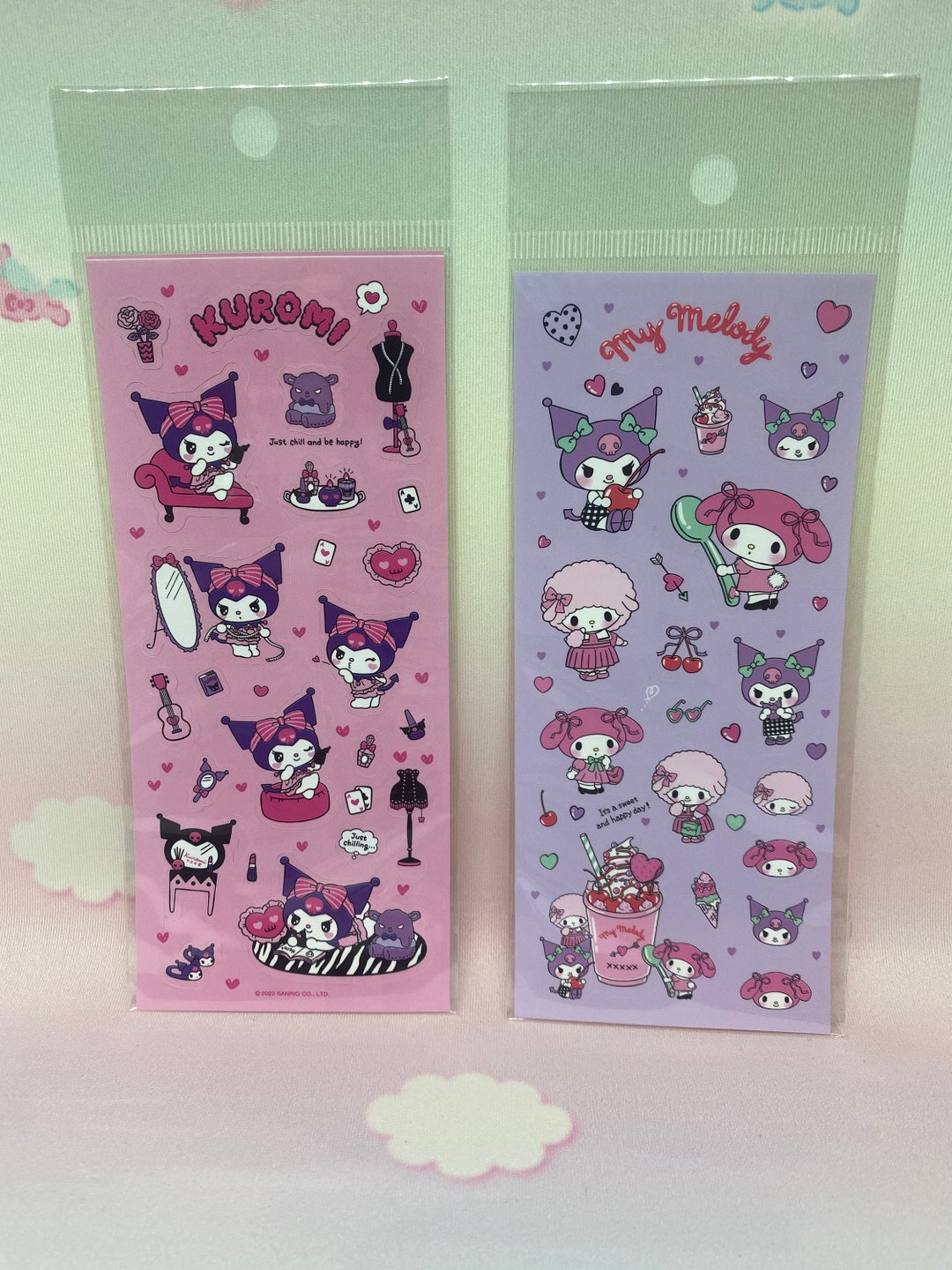 Small Kuromi and My Melody Sticker Sheet pick One - Etsy