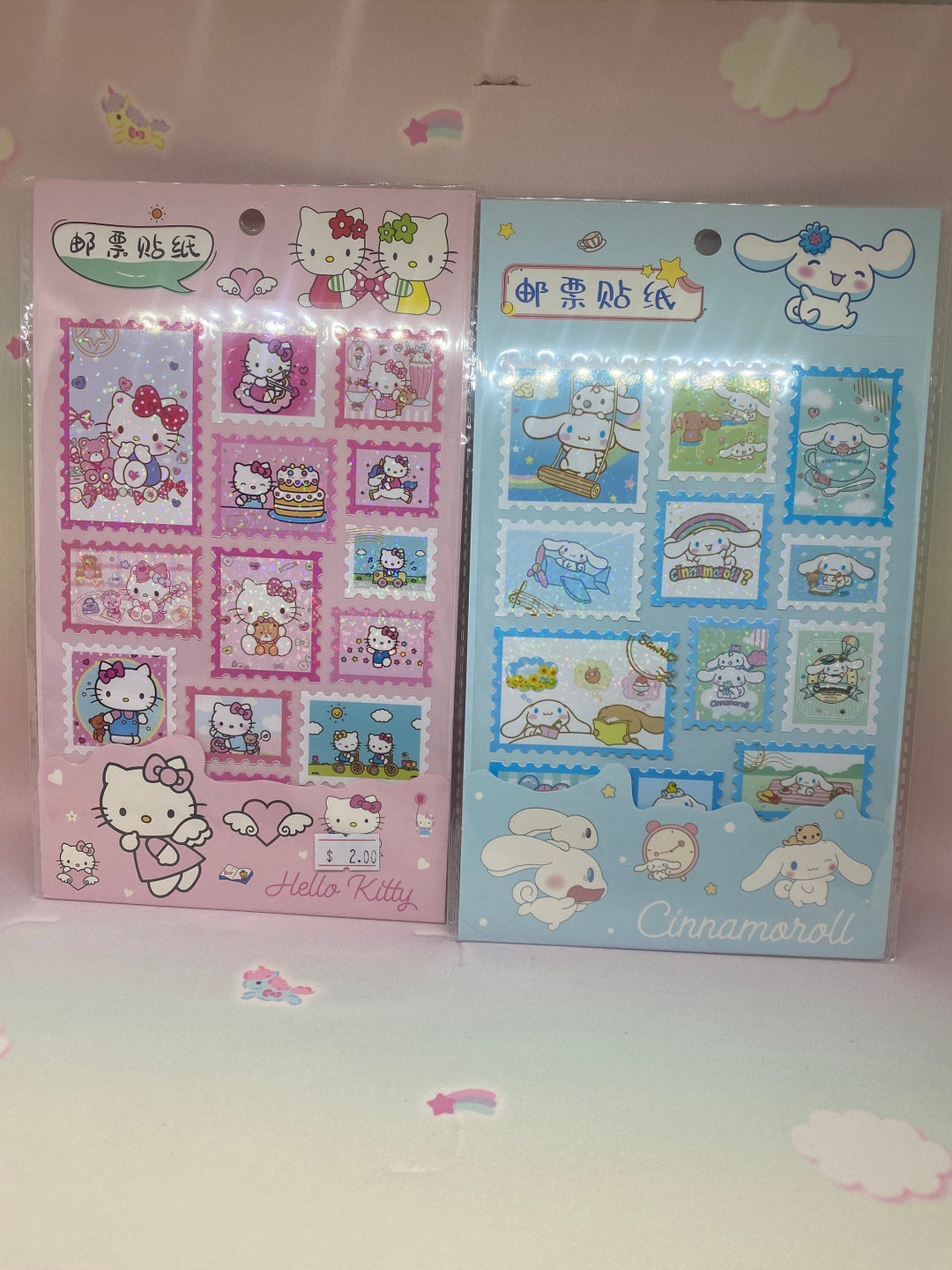 Cinnamoroll and Hello Kitty Holographic Sticker Sheet (pick One) - Etsy