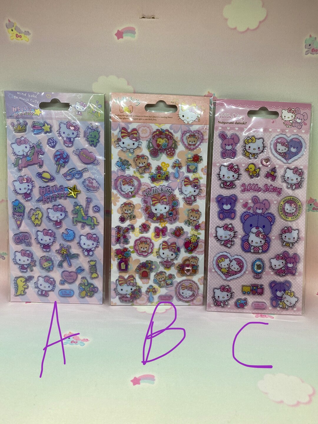 Hello Kitty Puffy Sticker Sheet pick One - Etsy