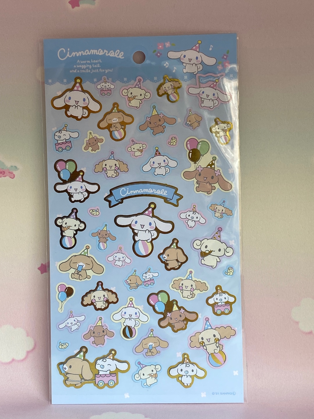 Cinnamoroll Sticker Sheet With Gold Accents - Etsy