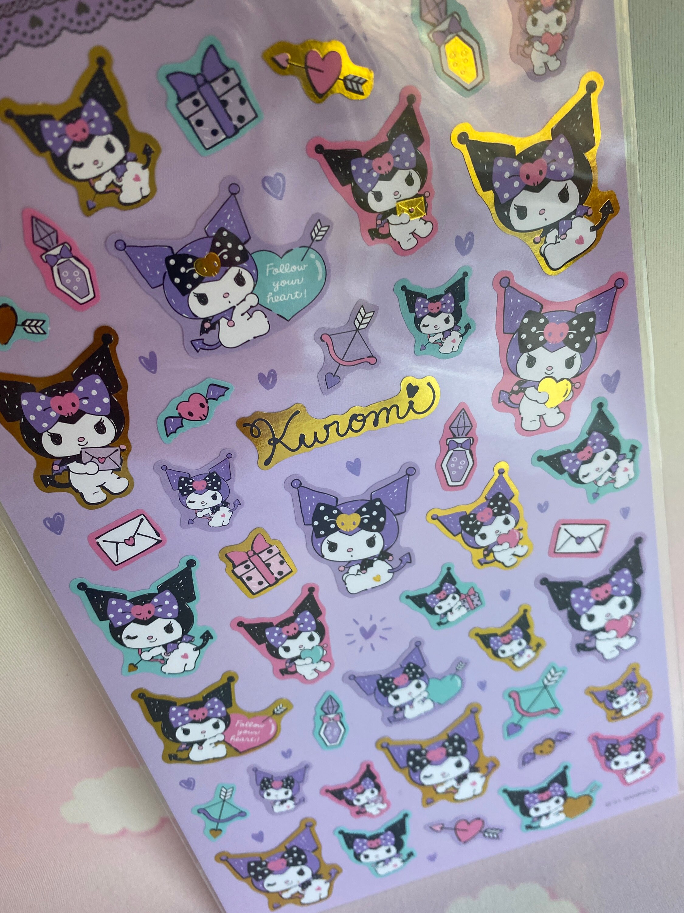 Kuromi Sticker Sheet With Gold Accents - Etsy