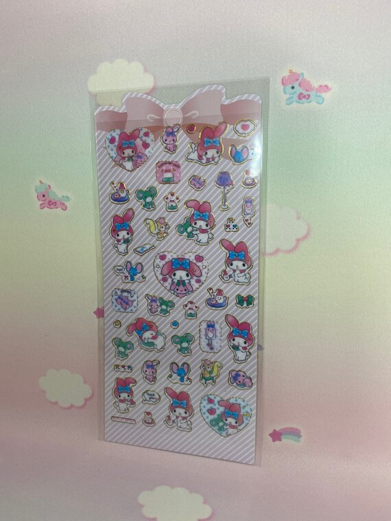 My Melody Sticker Sheet With Gold Accents | Etsy