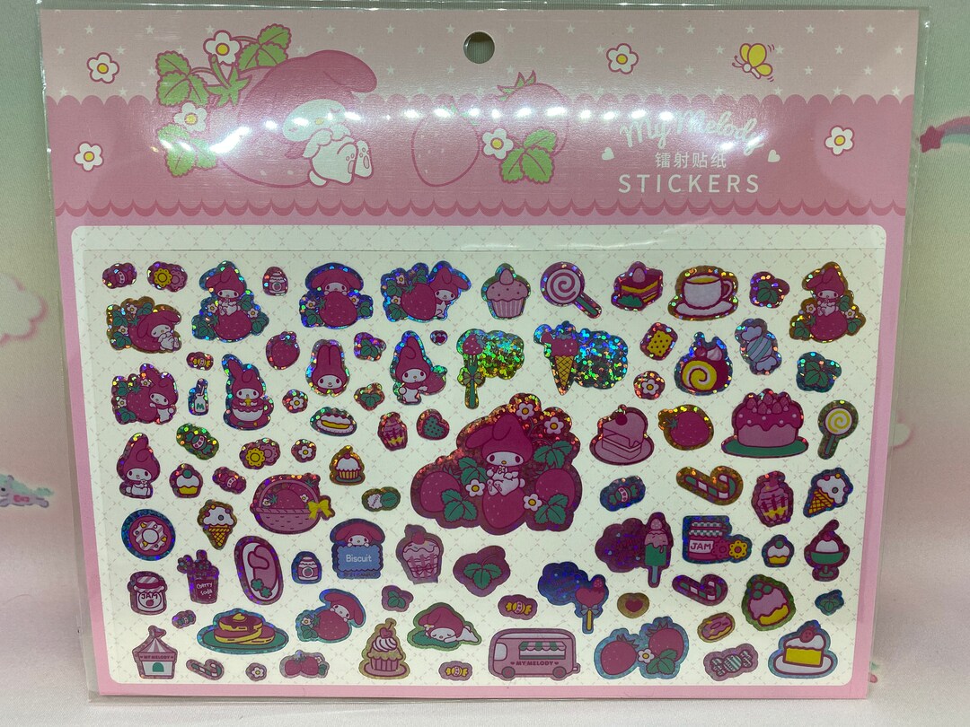 Large My Melody Holographic Sticker Sheet - Etsy