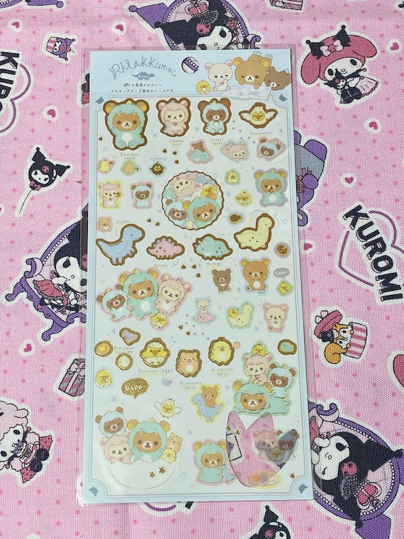 Rilakkuma Kawaii Dinosaur Collection Puffy Sticker Sheet Paper, Party ...