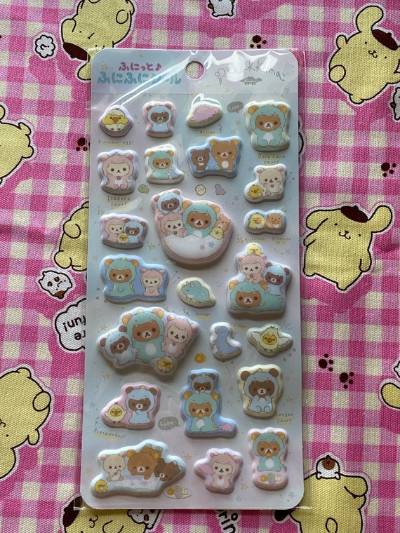 Rilakkuma Kawaii Dinosaur Collection Puffy Sticker Sheet | Etsy