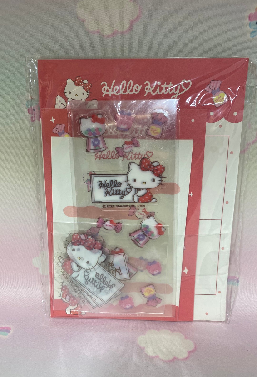 Hello Kitty Memo Set With Sticker Sheets and Sticker Flakes - Etsy